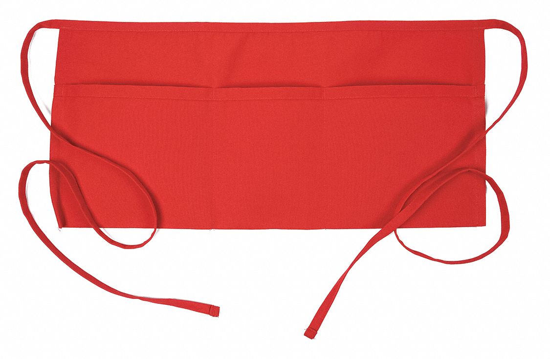FAME FABRICS, Apron,3-Pocket Waist,F9,Red - 62JK18|WFA18133RE - Grainger