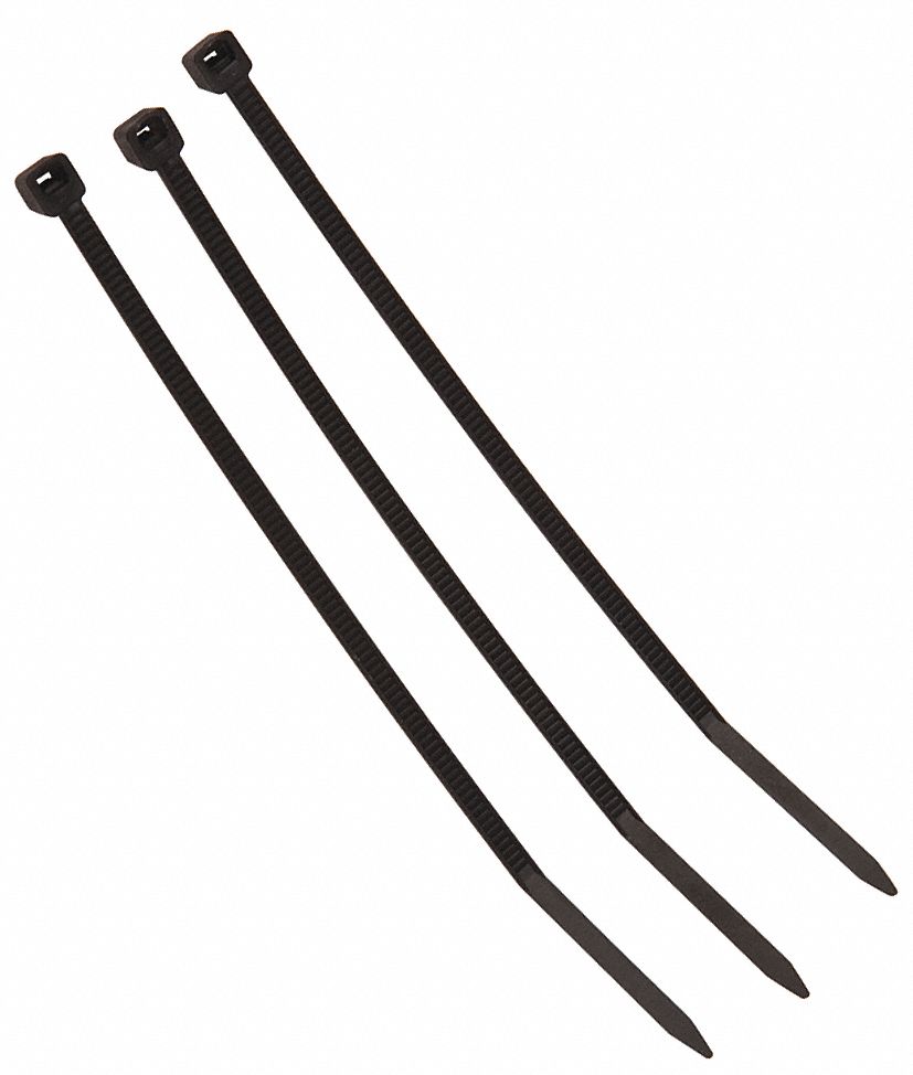 3M, Cable Tie,Black,4.1" L,18 lb.,PK1000 - 62KD27|CT4BK18-M - Grainger