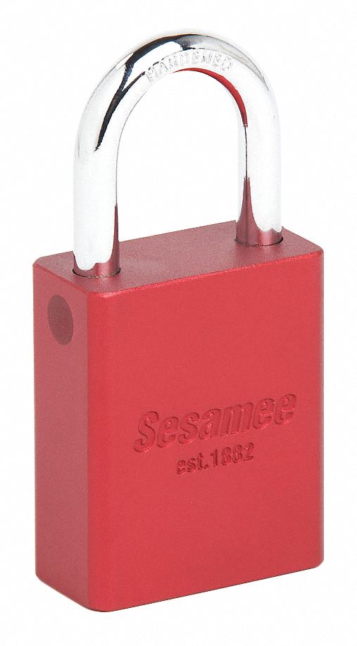 SESAMEE, Keyed Different, Red, Alum Safety Lockout Padlock,KD,Red ...