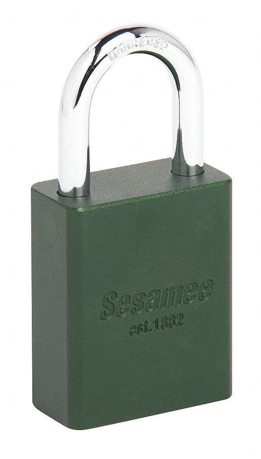 SESAMEE, 1 Pack Size, SESAMEE, Alum Safety Lockout Padlock,KA,Green ...