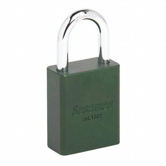 SESAMEE, 1 Pack Size, SESAMEE, Alum Safety Lockout Padlock,KA,Green ...