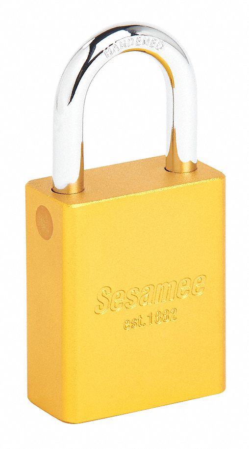 SESAMEE, 1 Pack Size, SESAMEE, Alum Safety Lockout Padlock,KA,Yellow ...