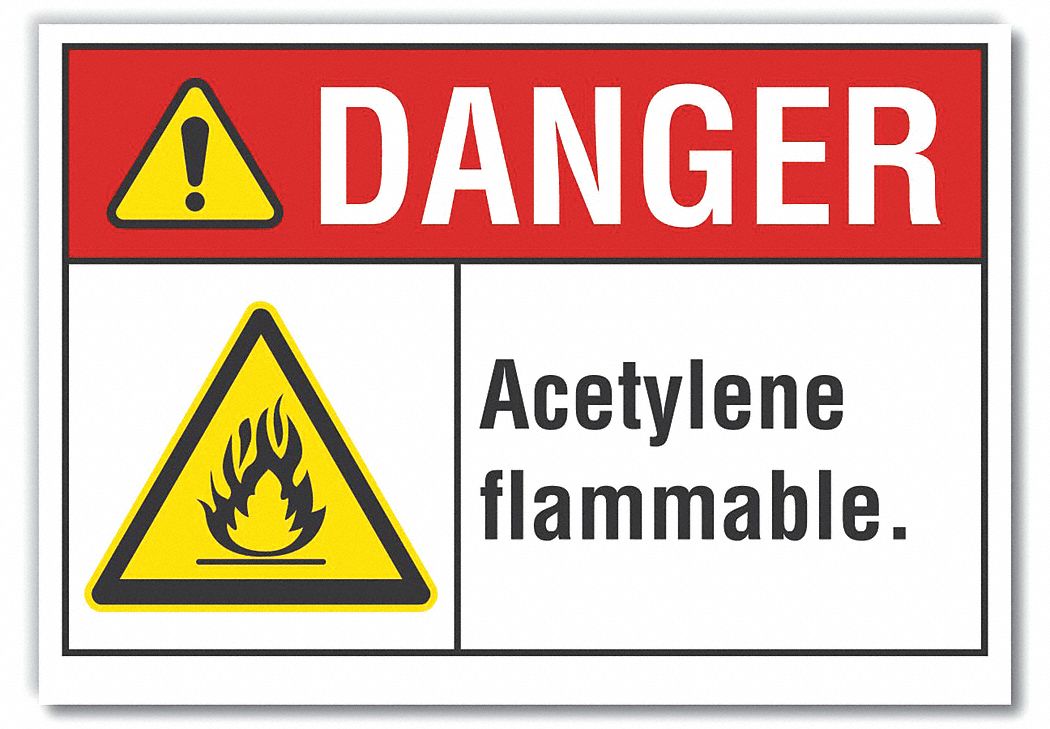 Reflective Sheeting, Adhesive Sign Mounting, Acetylene Danger ...