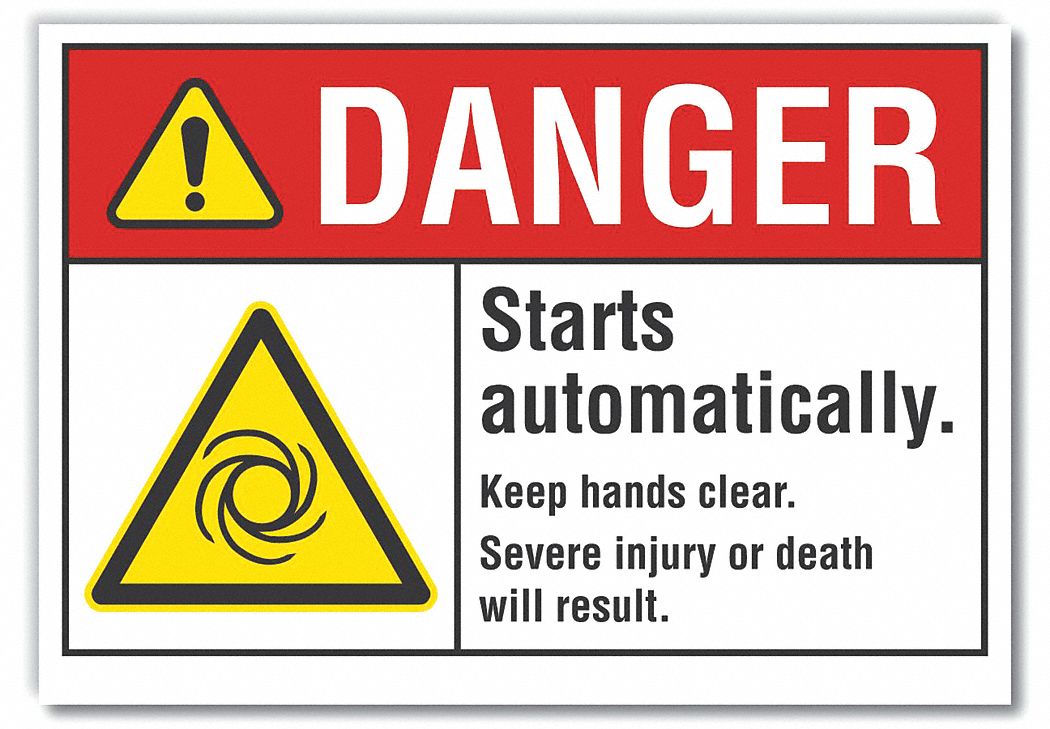 Reflective Sheeting, Adhesive Sign Mounting, Hands Clear Danger ...