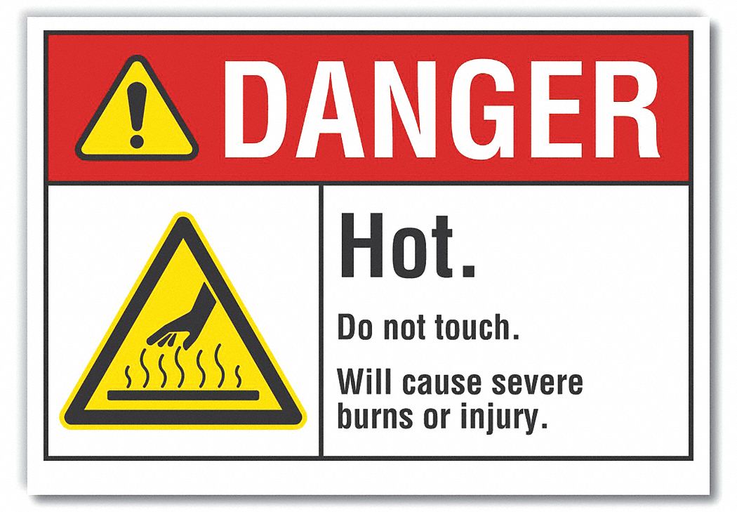 LYLE LCU4-0028-RD_5X3.5 Hot Surface Danger Rflctv Labl,3.5inx5in 62TD52 ...