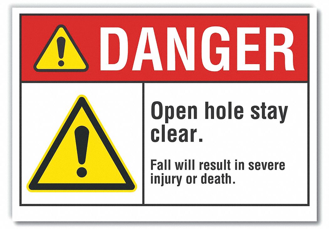 Reflective Sheeting, Adhesive Sign Mounting, Open Hole Danger ...