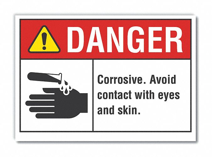 Danger Sign, Corrosives Avoid Contact With Eyes And Skin, Header Danger ...