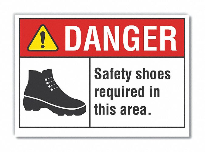 Polyester, Adhesive Sign Mounting, Foot Danger Label - 62TX21|LCU4-0177 ...