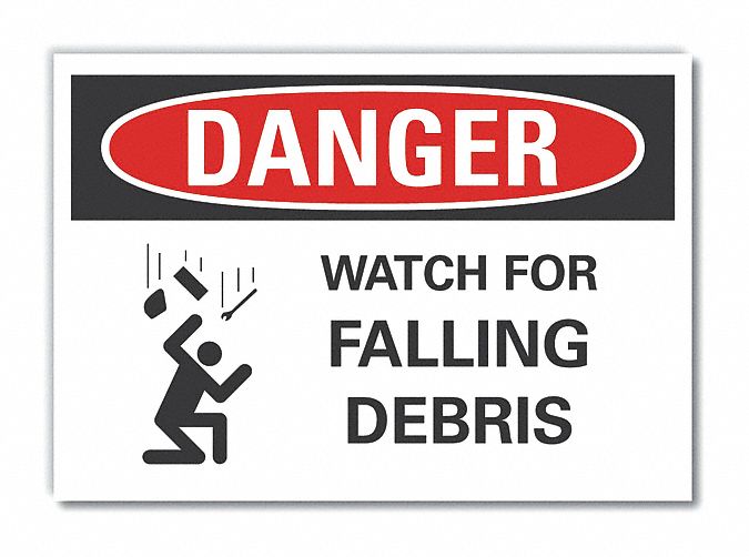 Polyester, Adhesive Sign Mounting, Construction Area Danger Label ...