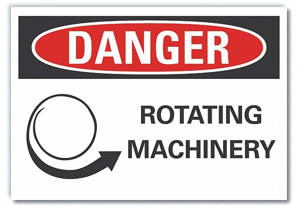 Polyester, Adhesive Sign Mounting, Rotating Machinery Danger Label ...
