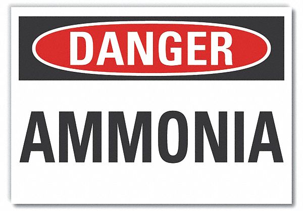 Polyester, Adhesive Sign Mounting, Ammonia Danger Label - 62UK35|LCU4 ...