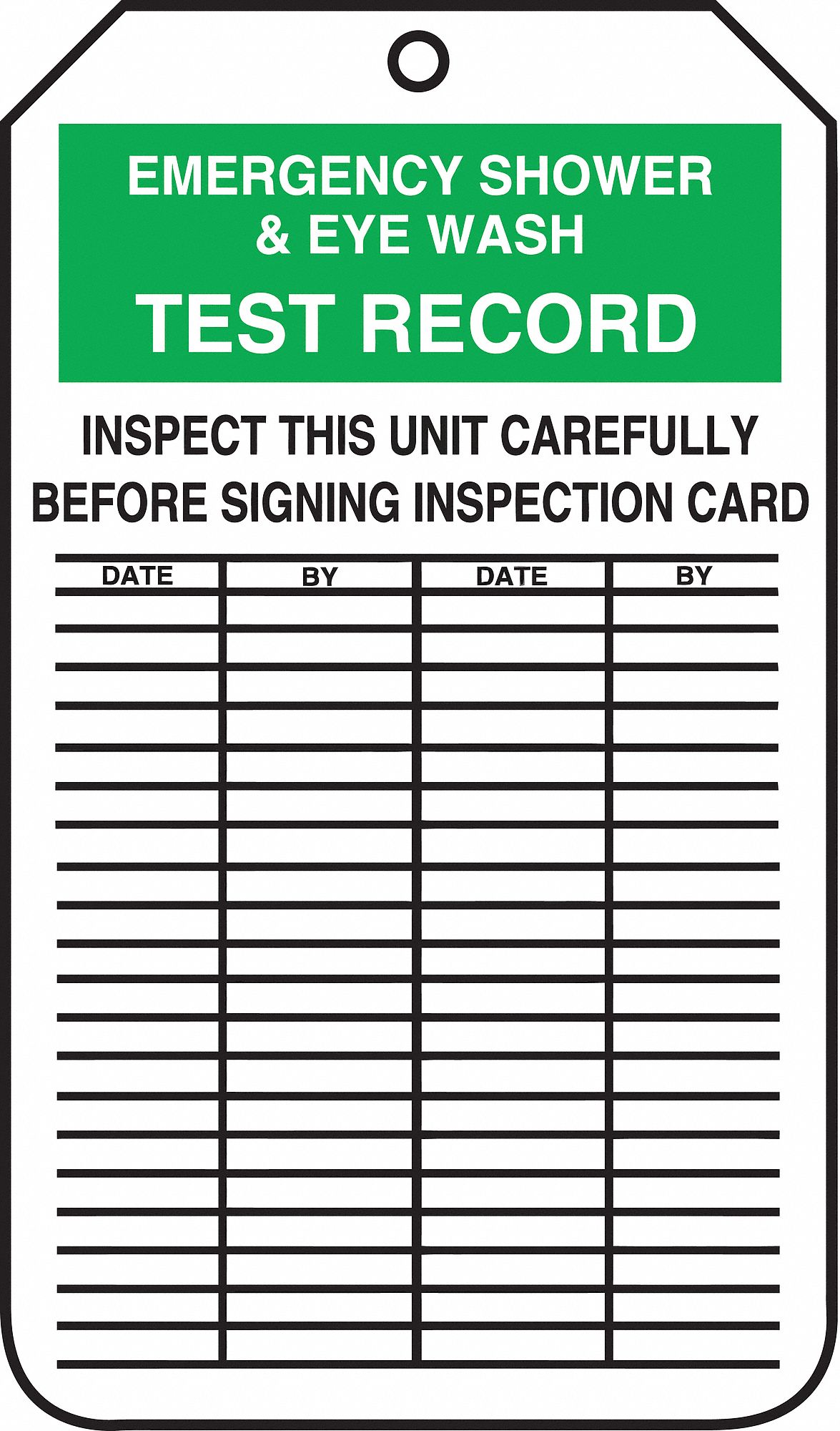 Inspection Record Tag,0.010"Thick,PK25 - Grainger