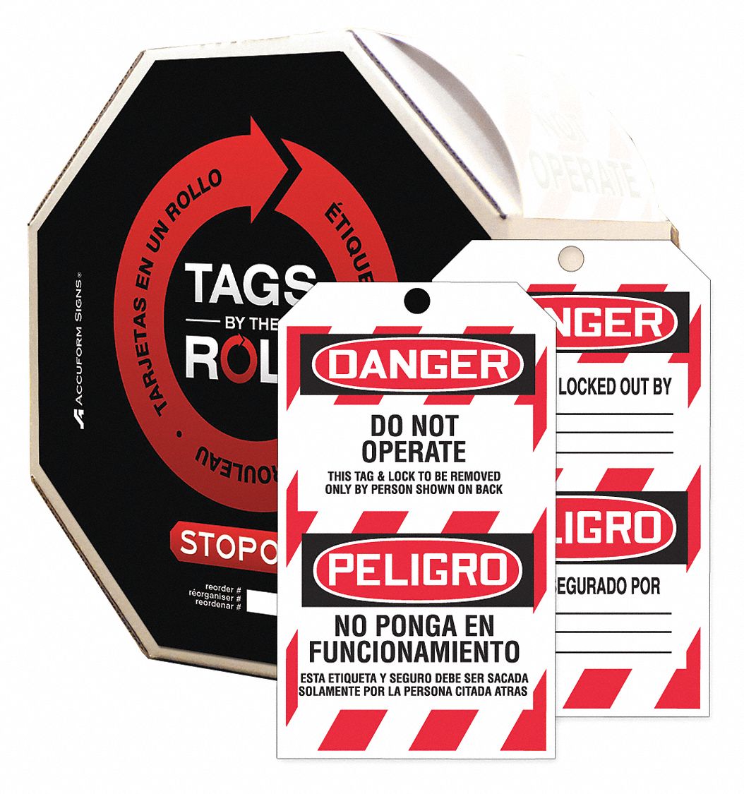 Danger Tags ,6-5/8"Hx3"W,PK100 - Grainger