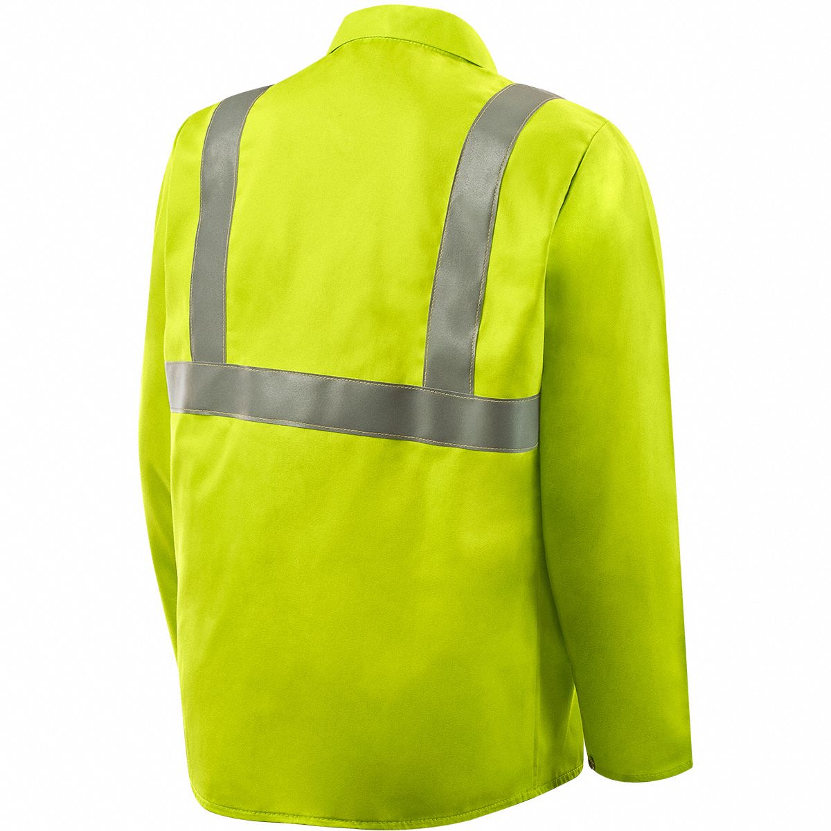 STEINER Welding Jacket: Men's, Cotton ( 9 oz ), Lime, Snaps, 2 Total ...