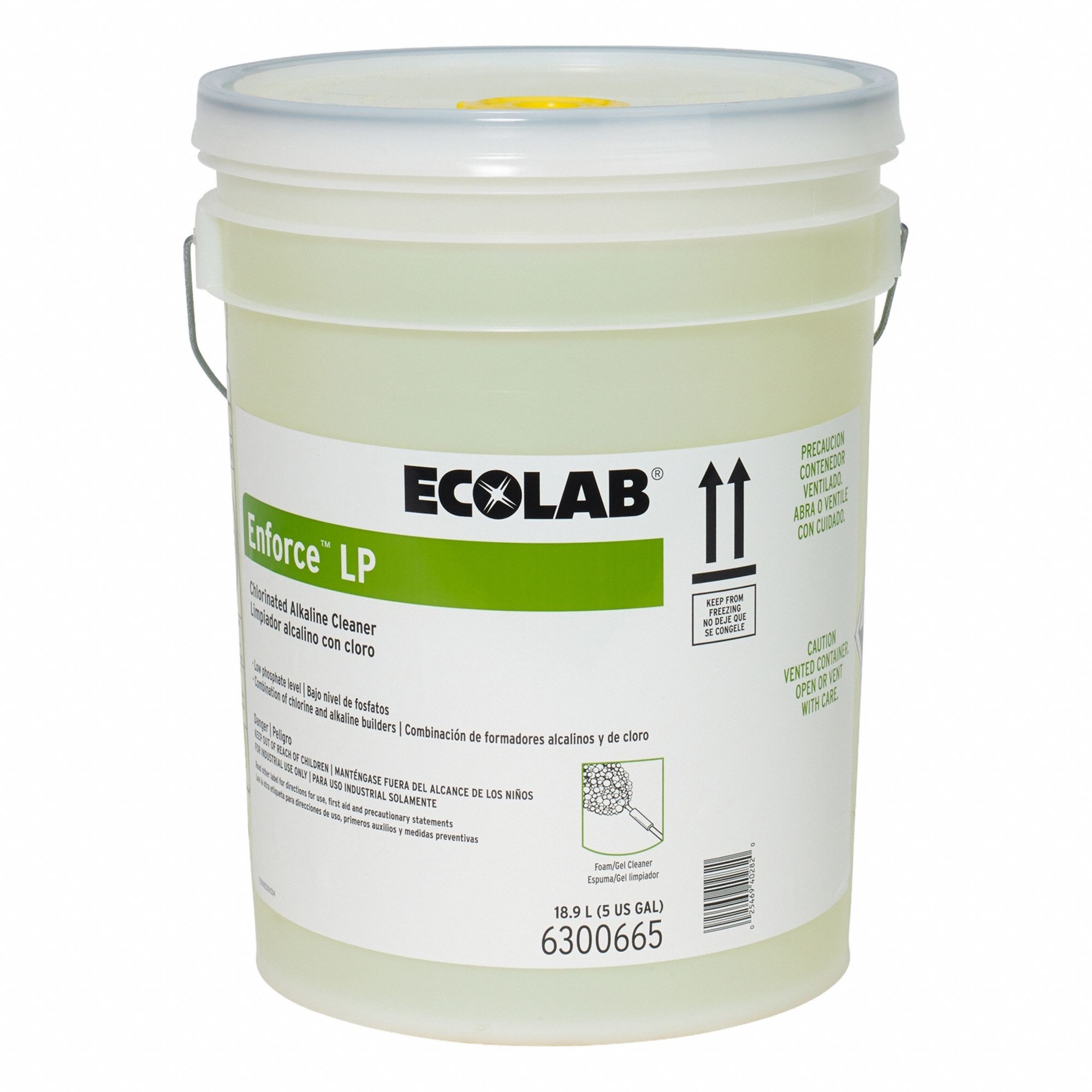 ECOLAB, Bucket, 5 gal Container Size, Chlorinated Cleaner - 400FM9 ...
