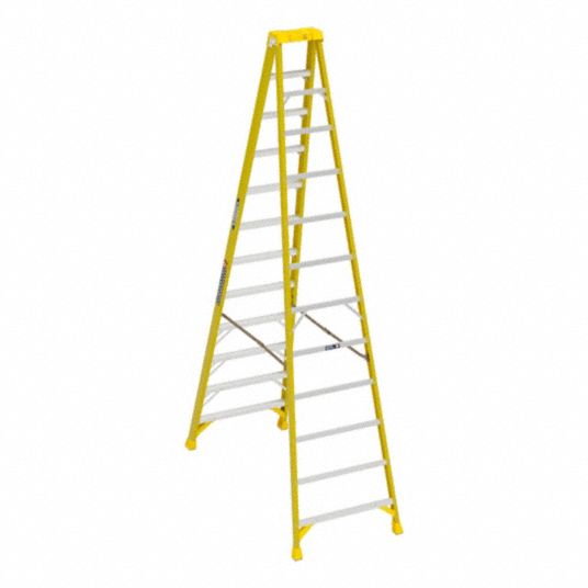 WERNER, 12 ft Ladder Size, Fiberglass, Stepladder - 29JV27|6312 - Grainger