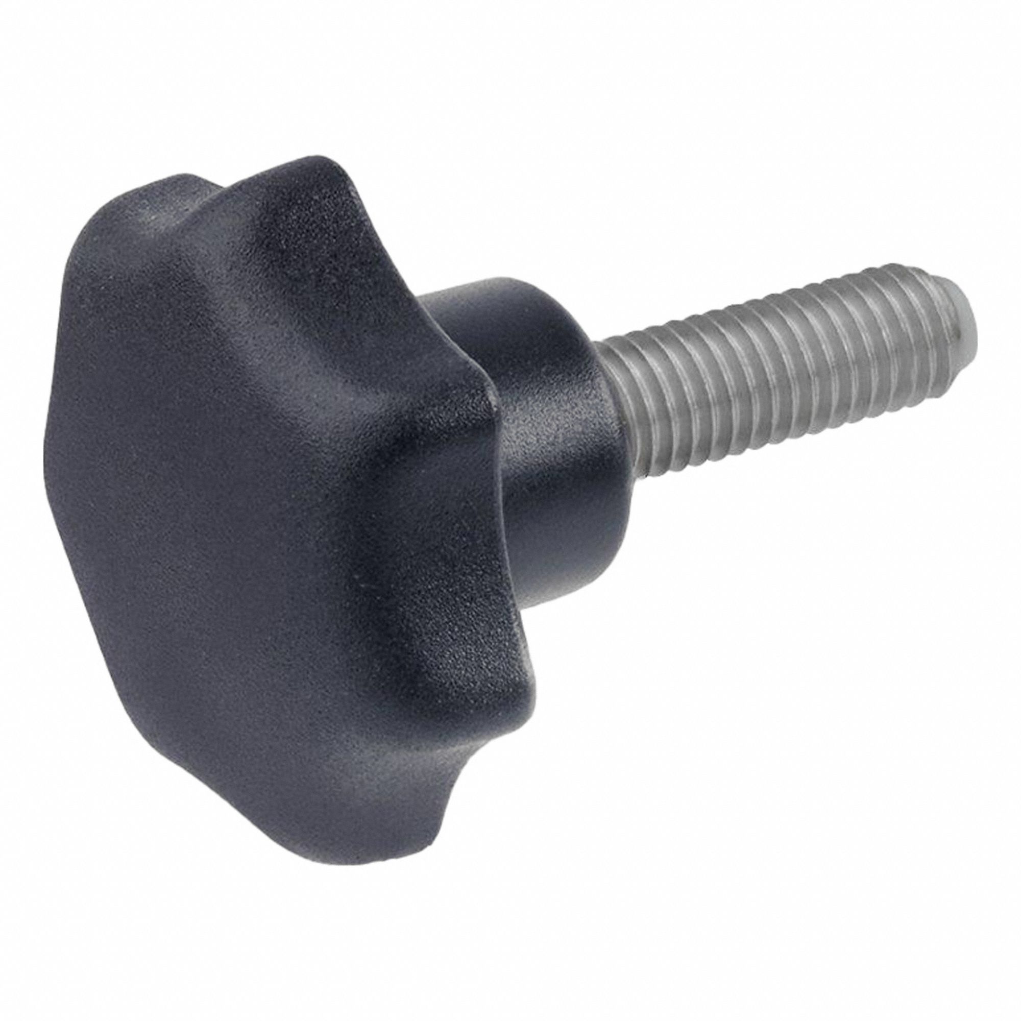 JW WINCO, 7 Point, Plastic w/ SS Thread, Plastic Hand Knob w/ Stainless ...