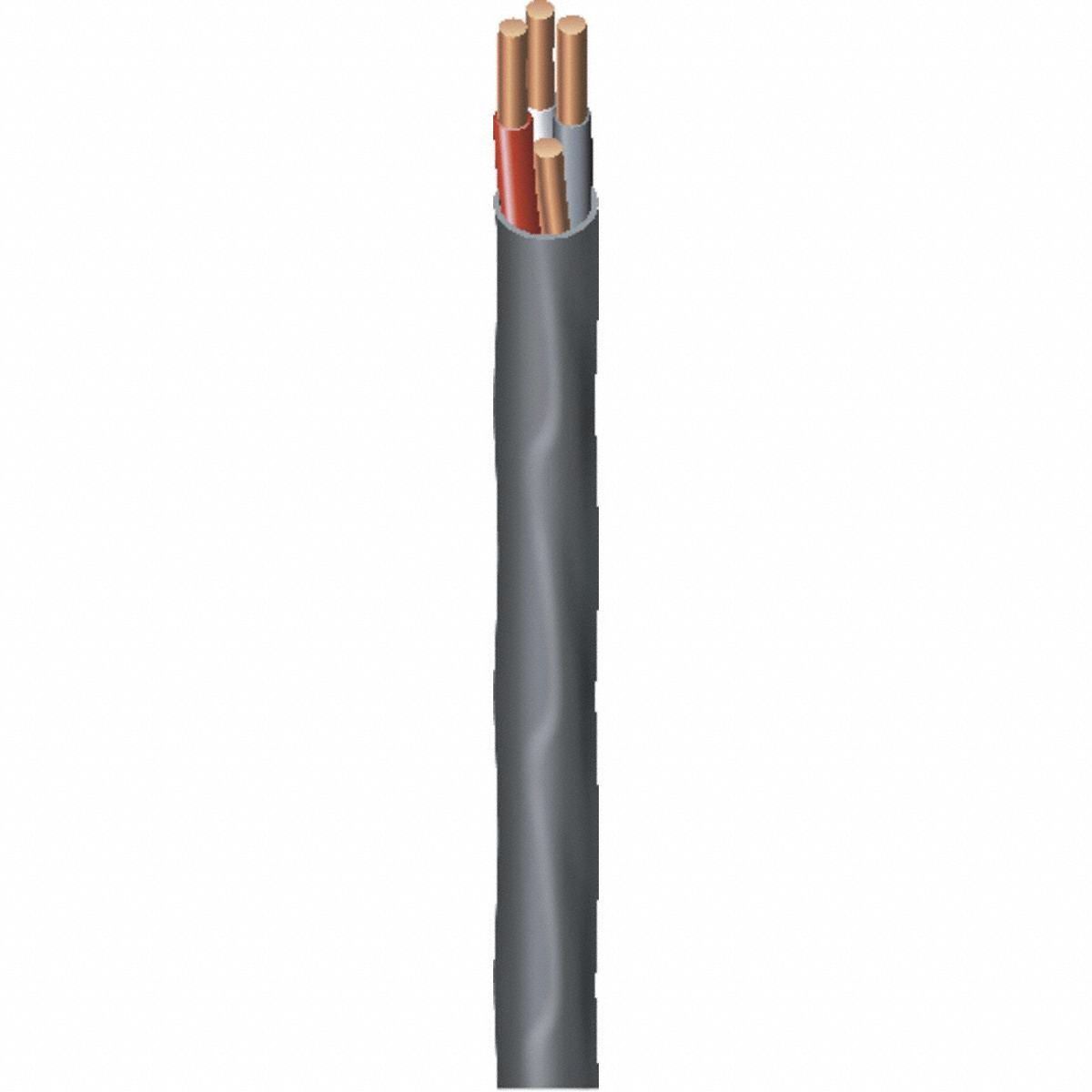 SOUTHWIRE, 2 AWG, 3 Conductors, Nonmetallic Sheathed Cable - 825XG0 ...