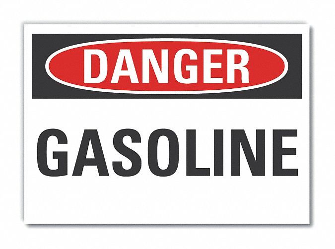 Polyester, Adhesive Sign Mounting, Gasoline Danger Label - 63JR03|LCU4 ...