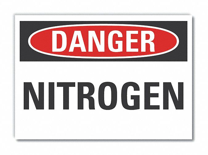 Polyester, Adhesive Sign Mounting, Nitrogen Danger Label - 63JR98|LCU4 ...