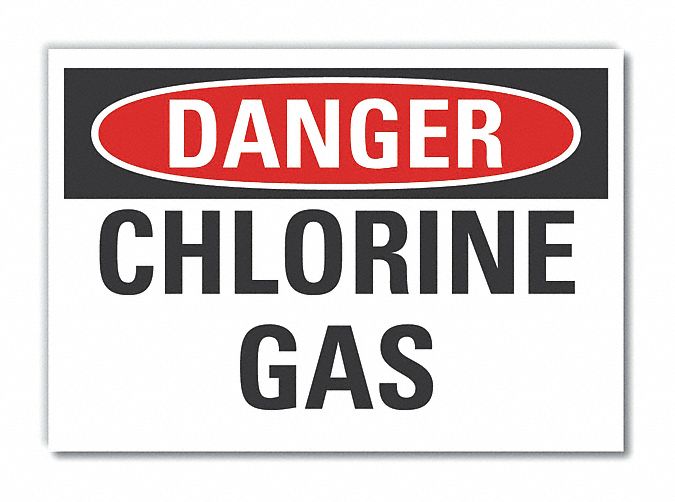Polyester, Adhesive Sign Mounting, Chlorine Danger Label - 63JW28|LCU4 ...