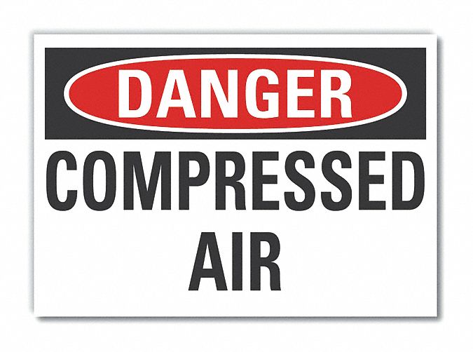 Polyester, Adhesive Sign Mounting, Compressed Air Danger Label - 63JX58 ...