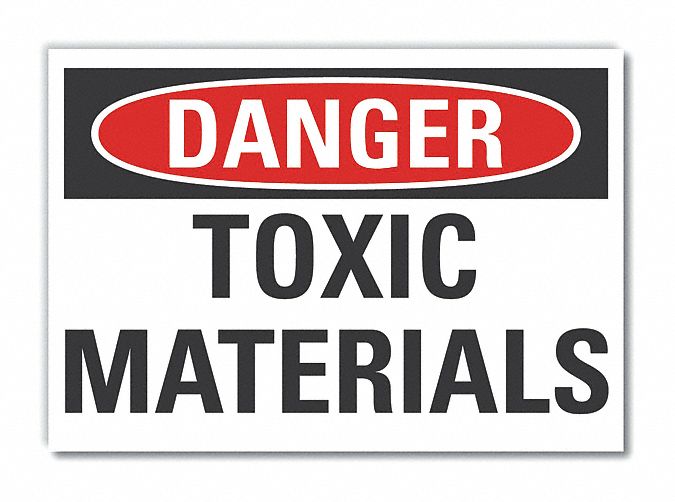 Polyester, Adhesive Sign Mounting, Toxic Materials Danger Label ...