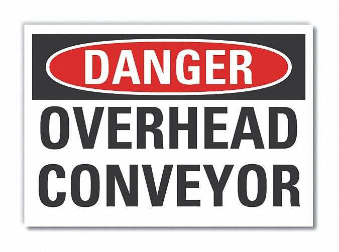 Polyester, Adhesive Sign Mounting, Conveyor Safety Danger Label ...