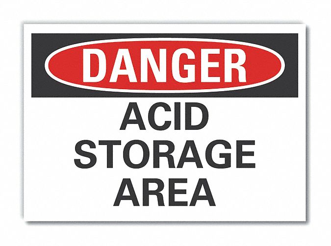 Polyester, Adhesive Sign Mounting, Acid Danger Label - 63KC73|LCU4-0400 ...