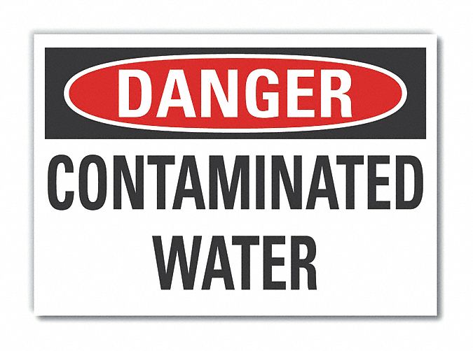 Polyester, Adhesive Sign Mounting, Potable Water Danger Label - 63KD21 ...