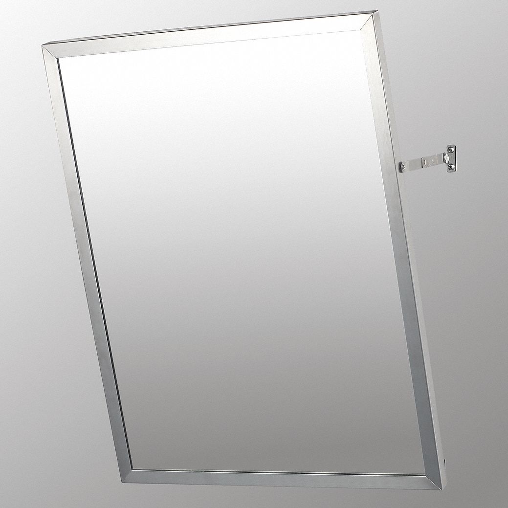 KETCHAM, Rectangular, 24 in x 18 in x 3/4 in, Adjustable Tilt Mirror,18 ...