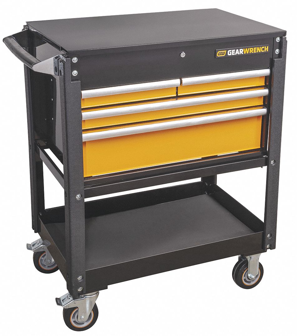 GEARWRENCH, Black N Orange Utility Cart 21" 4 Drawer - 644D27|83168 ...