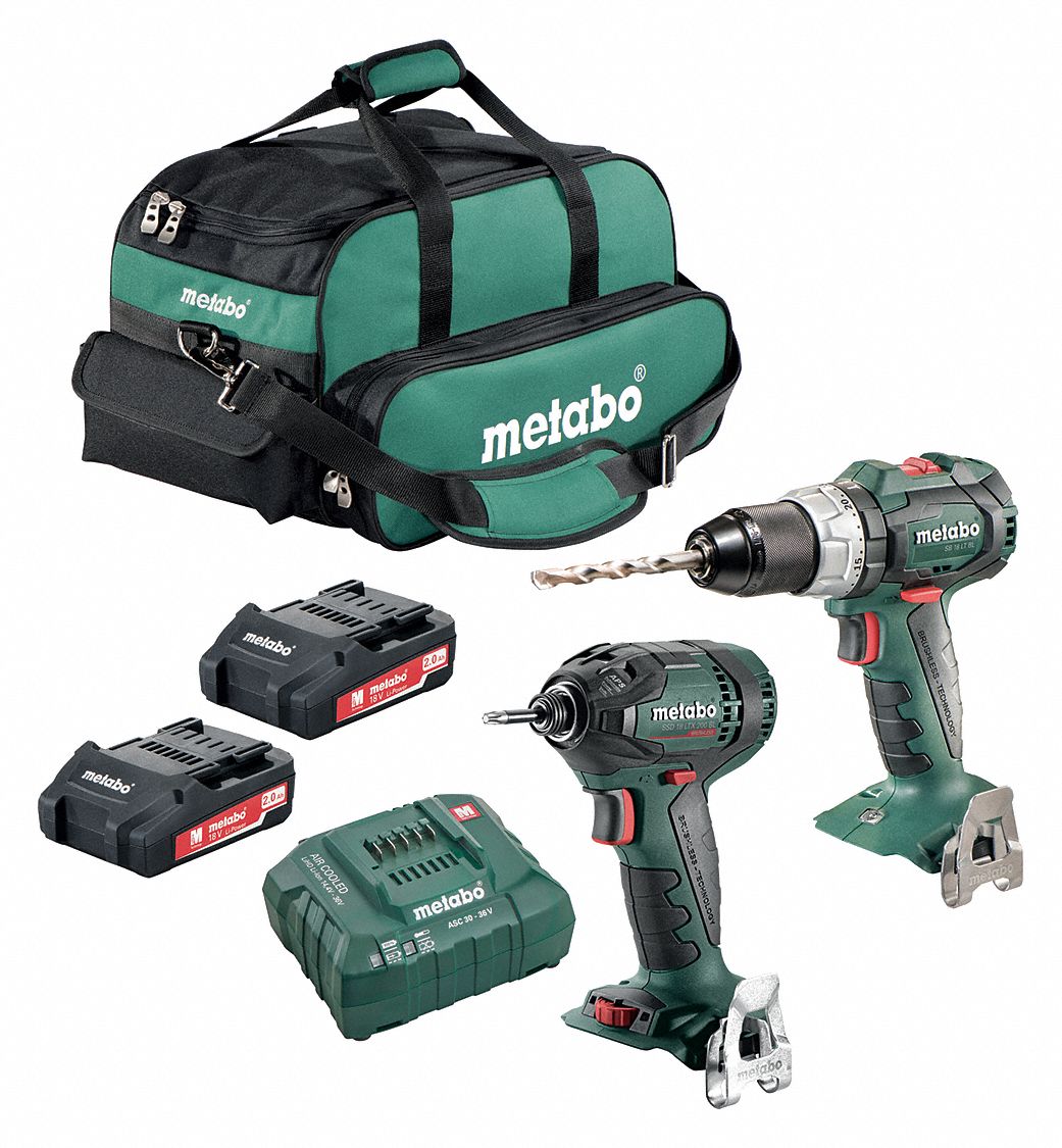 METABO, 2 Tools, Hammer Drill/Impact Driver, Cordless Combination Kit ...