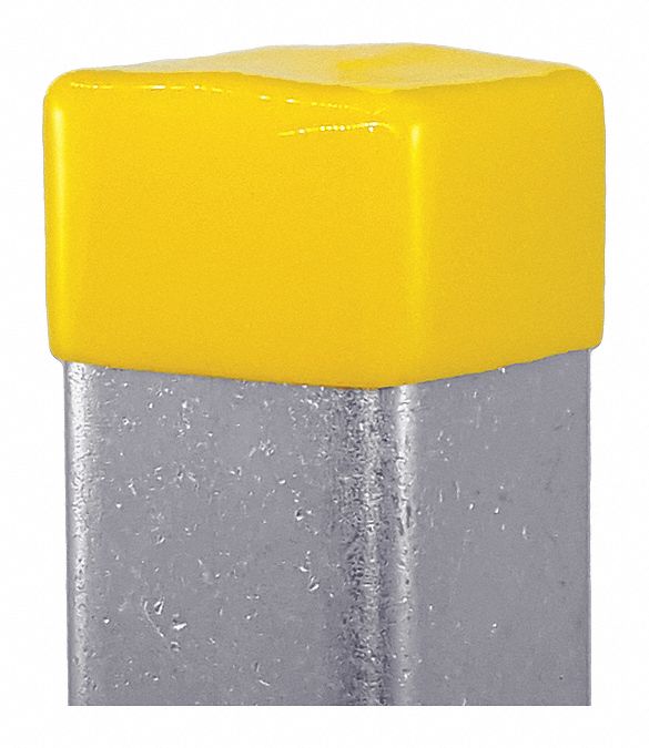 Safety End Cap, 1 5/8 in X 1 5/8 in, Yellow, PK25, End Caps - 64KV15 ...