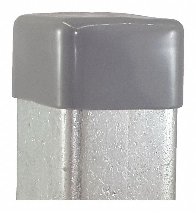 Safety End Cap, 1 5/8 in X 1 5/8 in, Grey, PK10, Safety End Cap, 1 5/8 ...