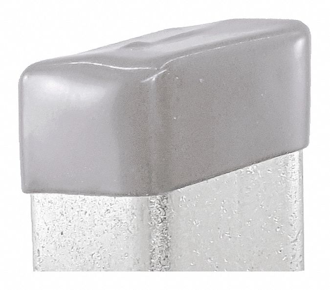 Safety End Cap,3-1/4"X1-5/8",Grey,PK10, PK 10 - Grainger