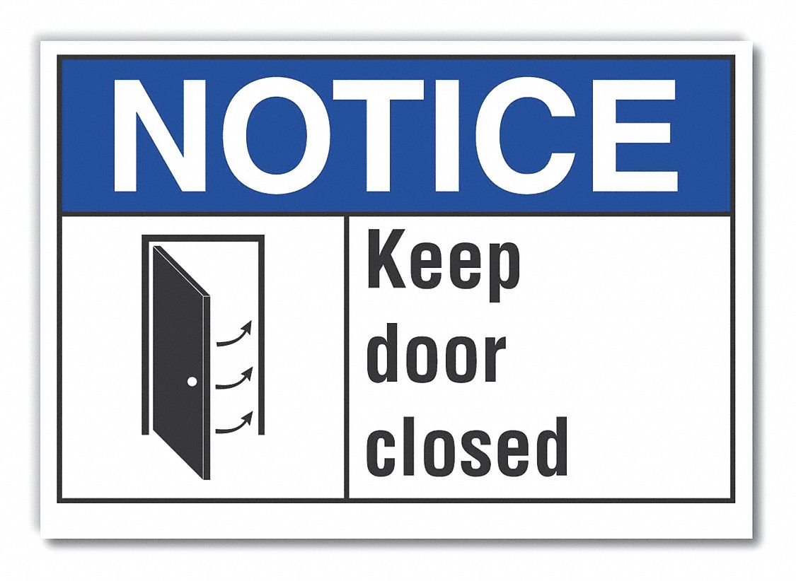 Polyester, Adhesive Sign Mounting, Door Instruction Notice Label ...