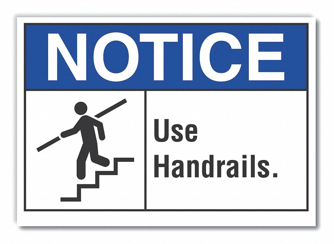 Polyester, Adhesive Sign Mounting, Handrail Notice Label - 64MM11|LCU5 ...