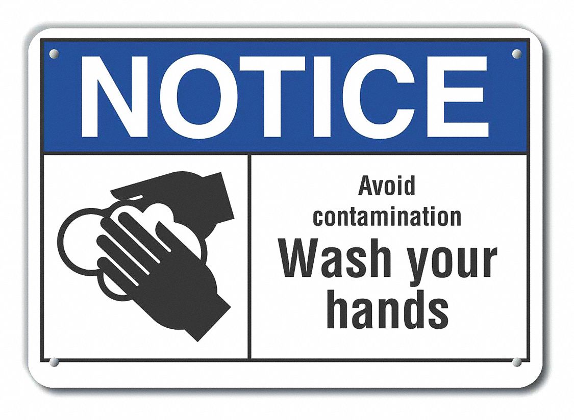 Plastic, Mounting Holes Sign Mounting, Plastic Wash Hands Notice Sign ...