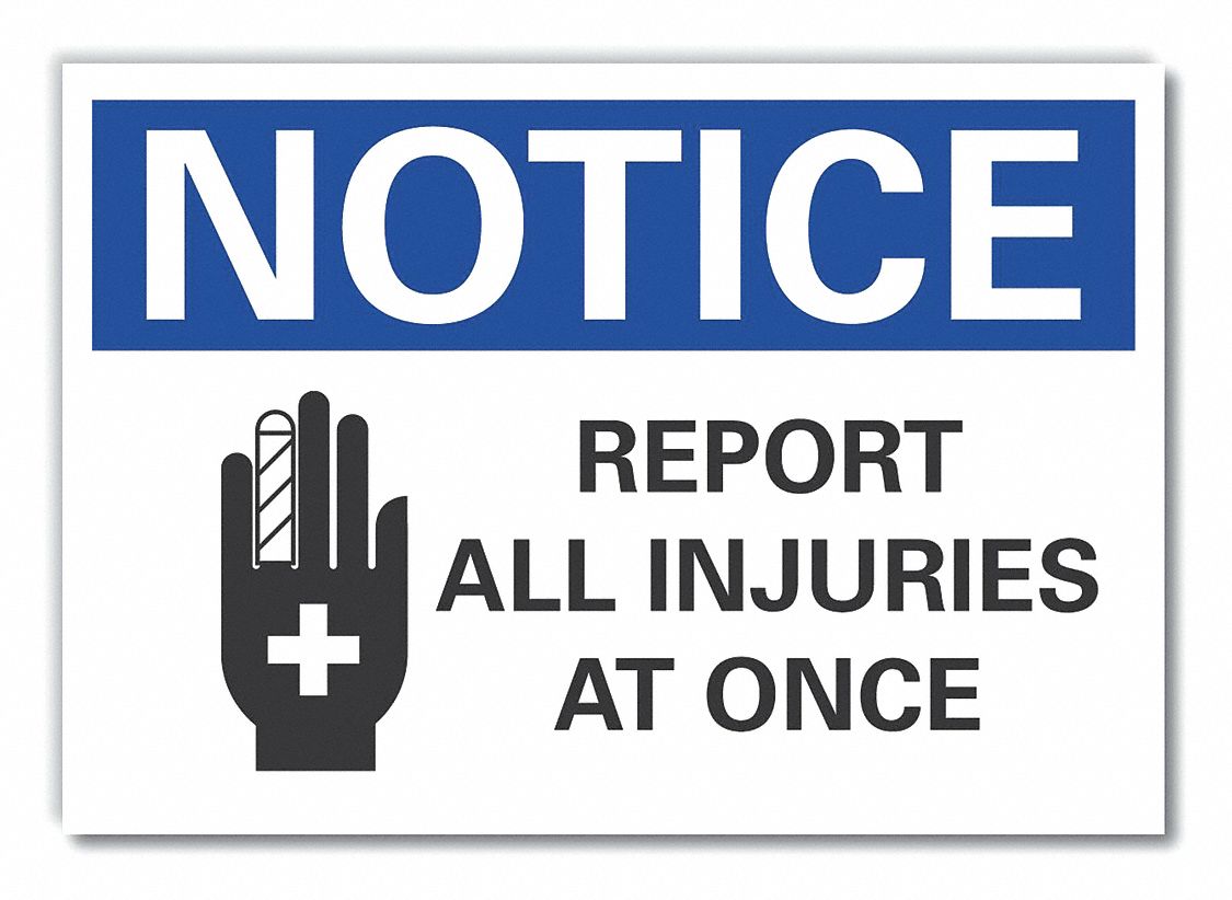 Polyester, Adhesive Sign Mounting, Accident Reporting Notice Label ...