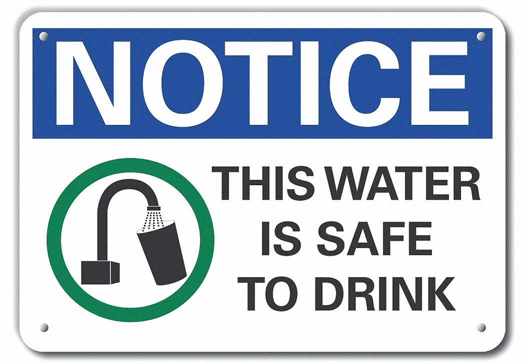 Aluminum, Mounting Holes Sign Mounting, Aluminum Potable Water Notice ...