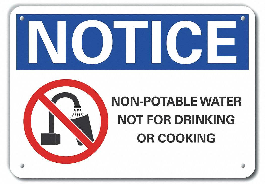 Aluminum, Mounting Holes Sign Mounting, Aluminum Potable Water Notice ...