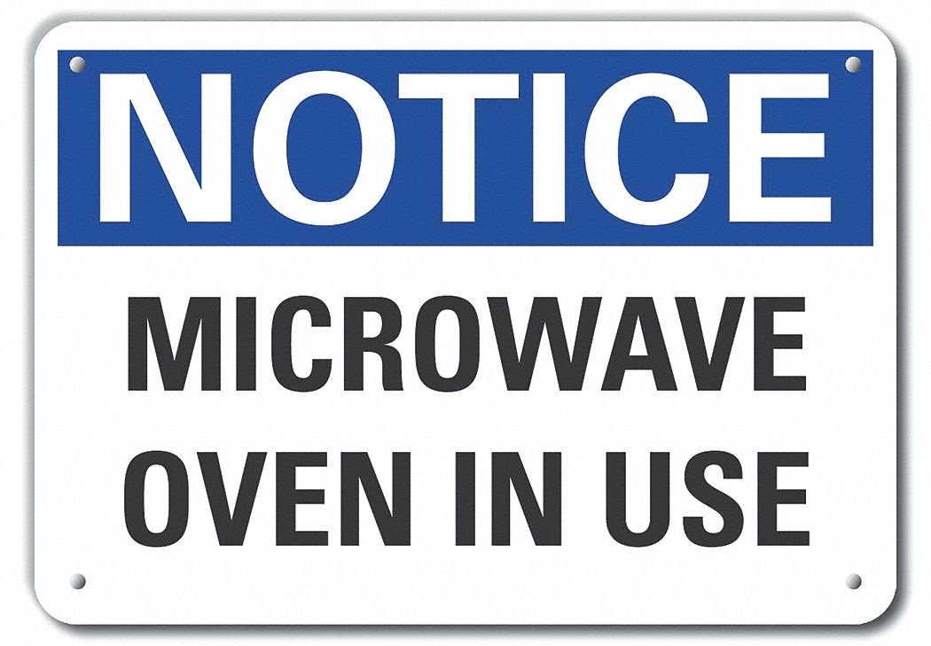 Plastic, Mounting Holes Sign Mounting, Plastic Microwave Notice Sign ...