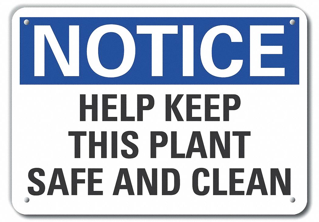 Aluminum, Mounting Holes Sign Mounting, Aluminum Cleaning Notice Sign ...