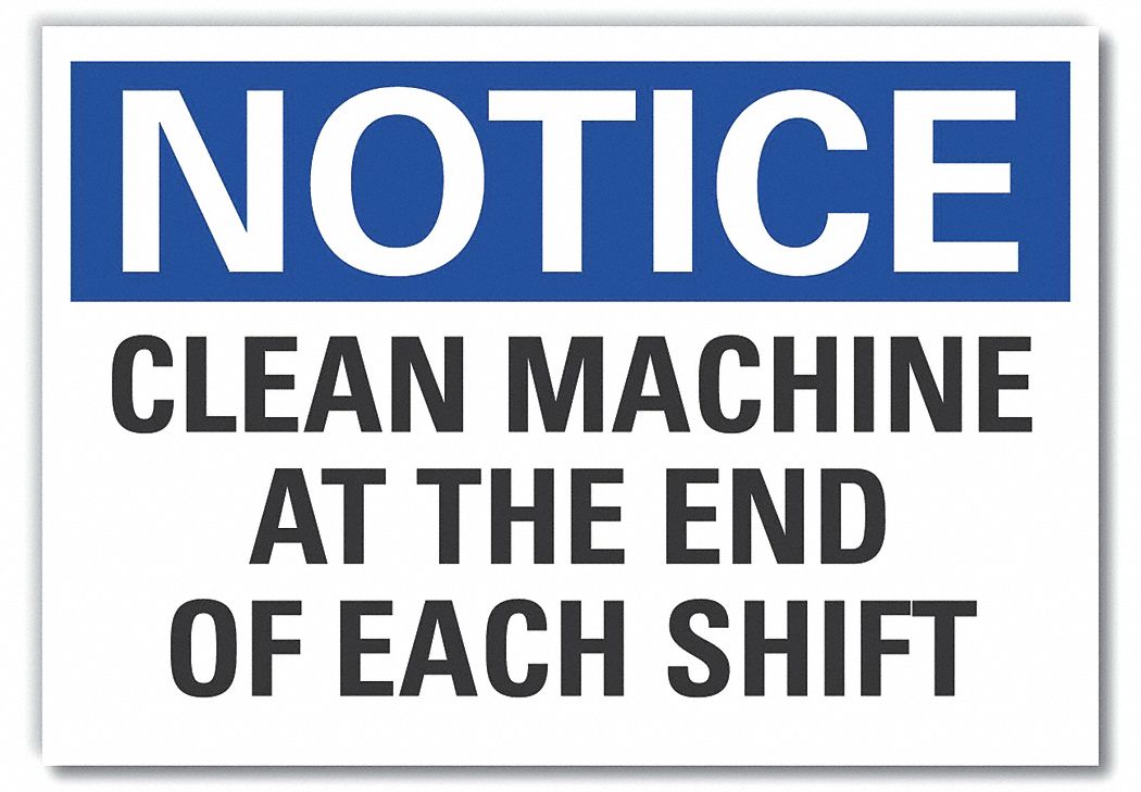 Polyester, Adhesive Sign Mounting, Cleaning Notice Label - 64NC13|LCU5 ...