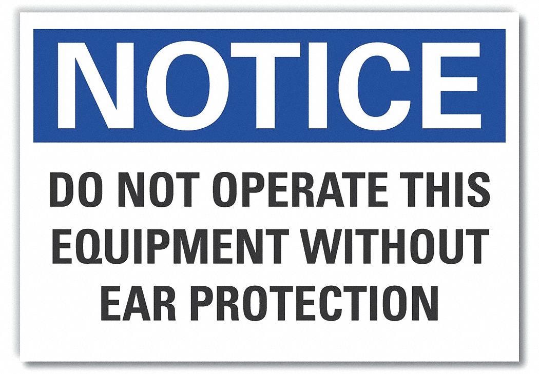 Polyester, Adhesive Sign Mounting, Ear Notice Label - 64NG48|LCU5-0246 ...