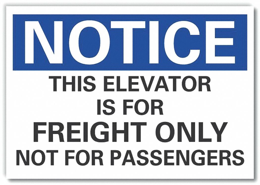 Reflective Sheeting, Adhesive Sign Mounting, Elevator Hazard Notice ...