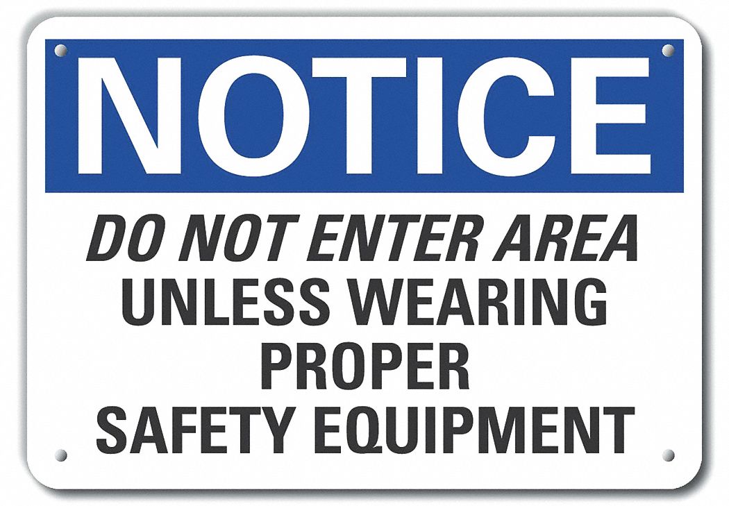 Plastic, Mounting Holes Sign Mounting, Plastic Personal Safety Notice ...