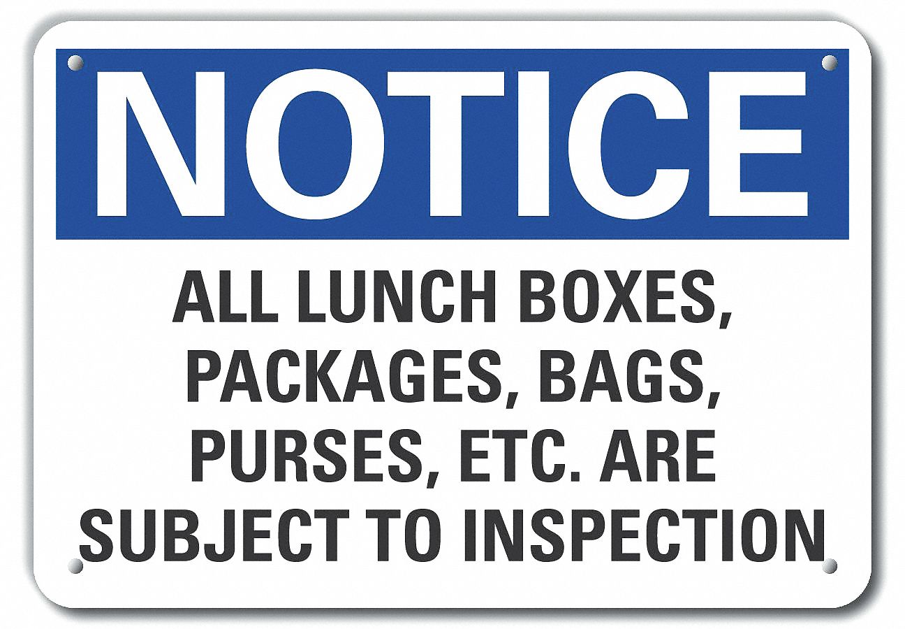 Aluminum, Mounting Holes Sign Mounting, Aluminum Inspection Notice Sign ...