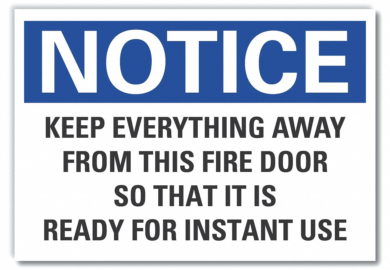 Polyester, Adhesive Sign Mounting, Fire Door Notice Label - 64NJ64|LCU5 ...